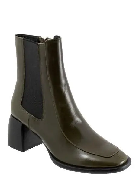 EOS FOOTWEAR Booties With Stacked Heel - Moss