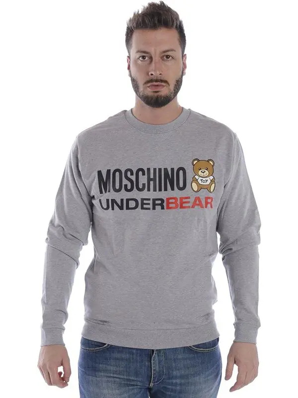 Moschino Cotton Sweatshirt Hoodie - Grey