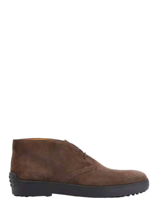 TOD'S Suede Combat Boots - Brown