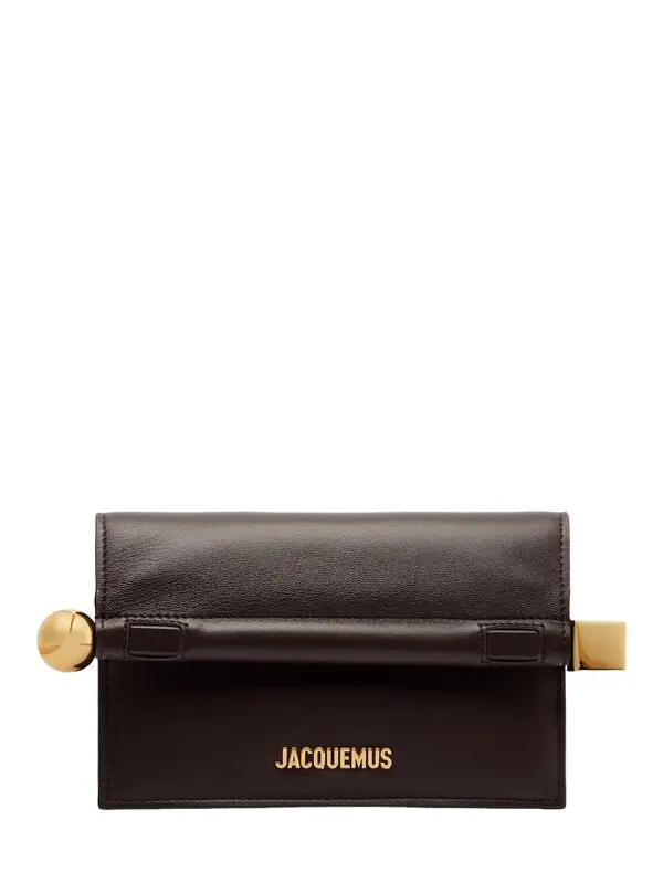 Jacquemus La Pochette Rond Carré Small Leather Clutch - Brown