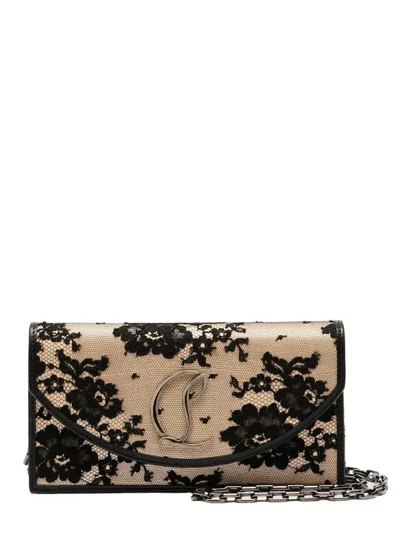 CHRISTIAN LOUBOUTIN Loubi54 Small Lace Clutch - Beige