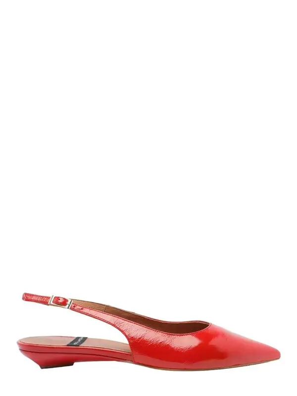 ANGEL ALARCON Leather Flat Pumps - Red