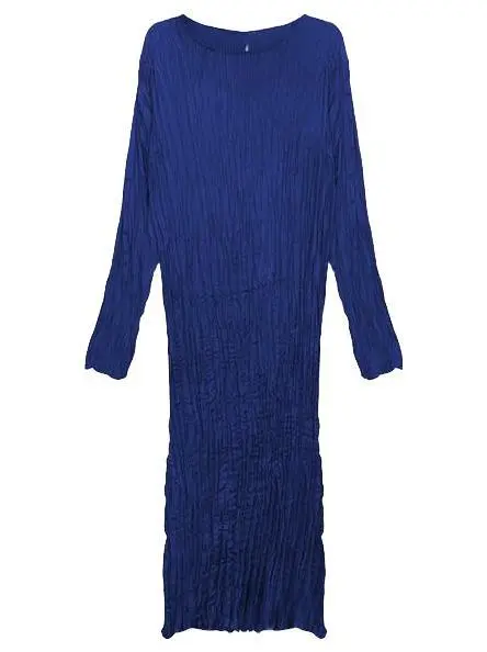 Baacal Lynda Reversible Pleated Satin Sheath Dress - Cobalt
