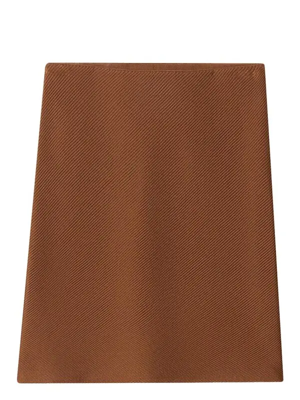 Miu Miu Diagonal Rib Silk Skirt - Rame