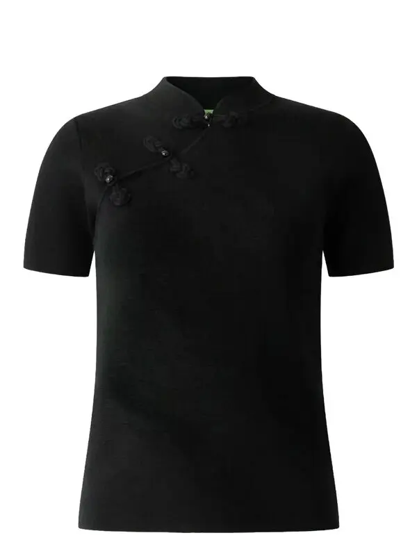 Shanghai Tang Knotted-detail Qipao Top - Black