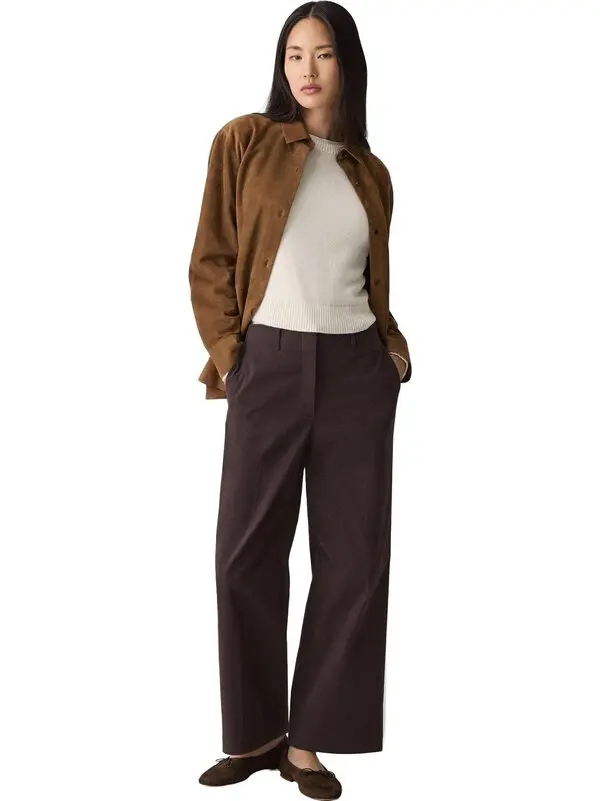 Theory Classic Straight Pant In Brushed Chino - Cacao