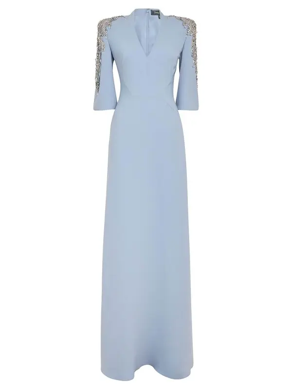 Jenny Packham Embellished Gown - Blue