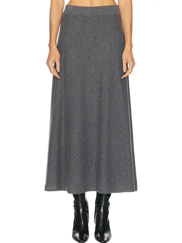 LISA YANG Torie Cashmere Knit Skirt - Graphite
