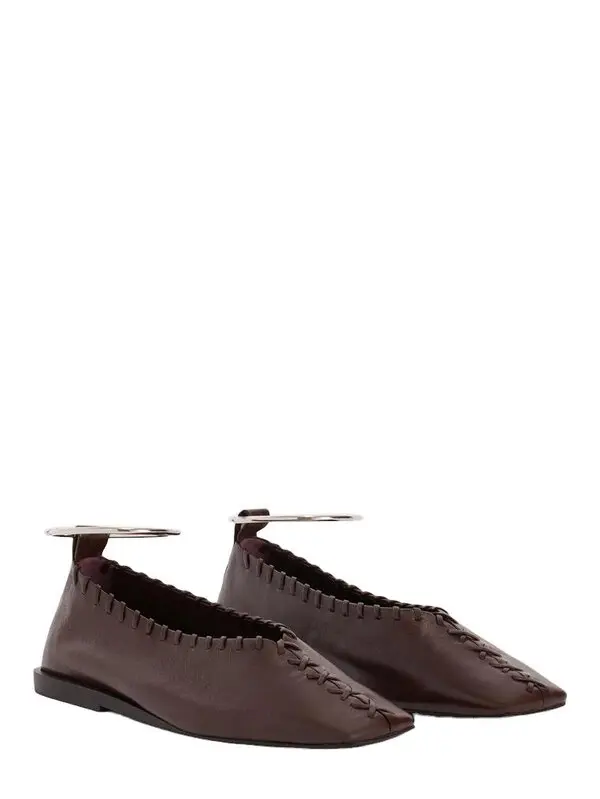 JIL SANDER Ring Ballerina Flats - Brown