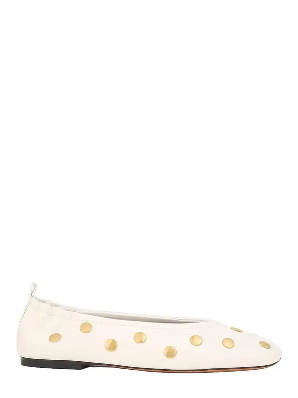 3.1 Phillip Lim Studded Leather Ballet Flats - Ivory