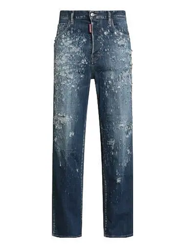 Dsquared2 Jeans In Cotton, Elastane, And Calfskin - Blue