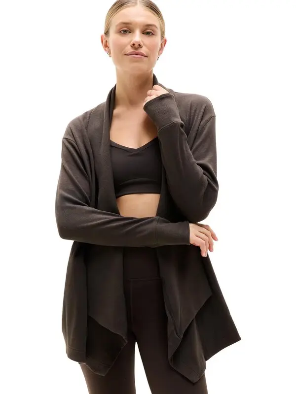 Athleta Pranayama Restore Ribbed Wrap - Truffle Rib