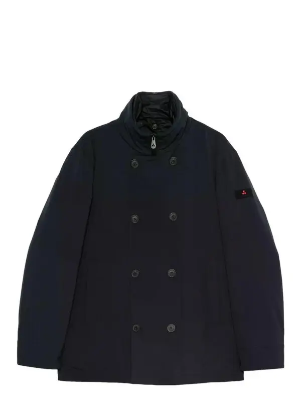 Peuterey Double-breasted High-neck Coat - Blue