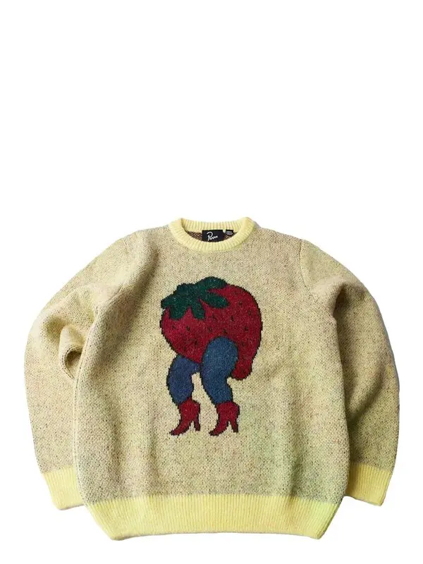PARRA Strawberry Motif Sweater - Yellow