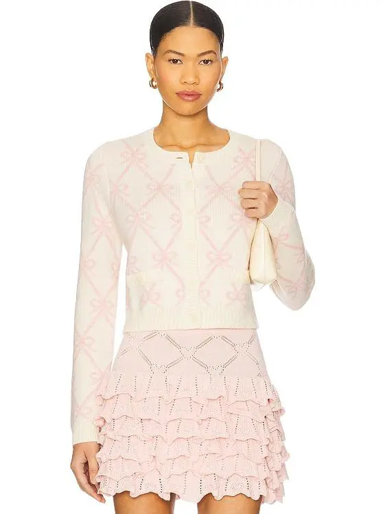 LoveShackFancy Veronika Cardigan - Milk Rose