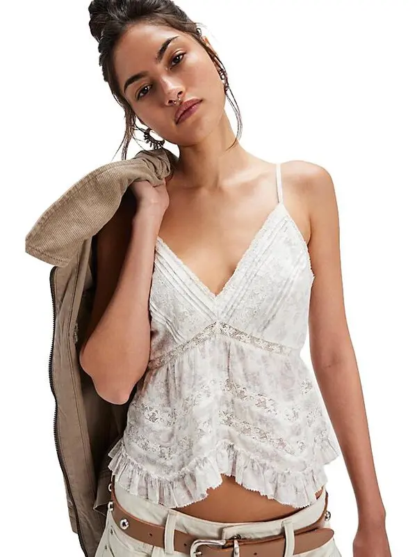 LoveShackFancy Faelith Peplum Cami - Chantilly