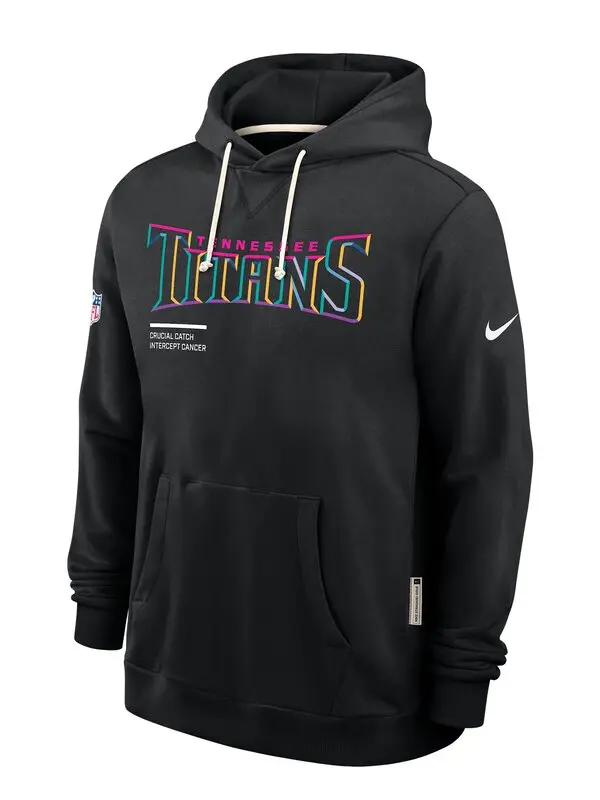 Nike Tennessee Titans Crucial Catch Sideline Dri-fit Nfl Pullover Hoodie - Black
