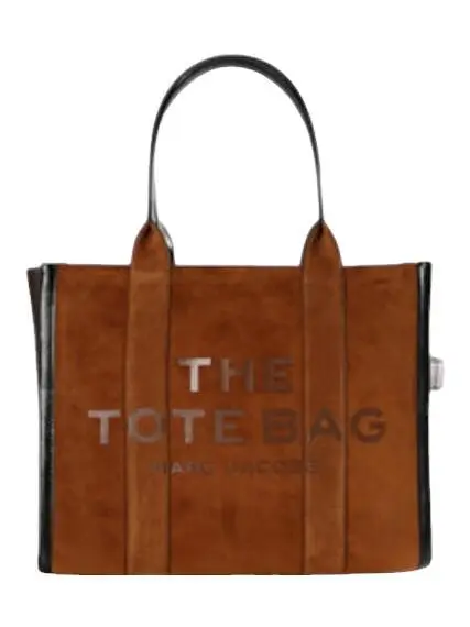 Marc Jacobs Large Suede Leather Blocked Tote Bag - Copper