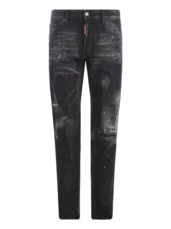 Dsquared2 Patchwork Straight-leg Jeans - Black