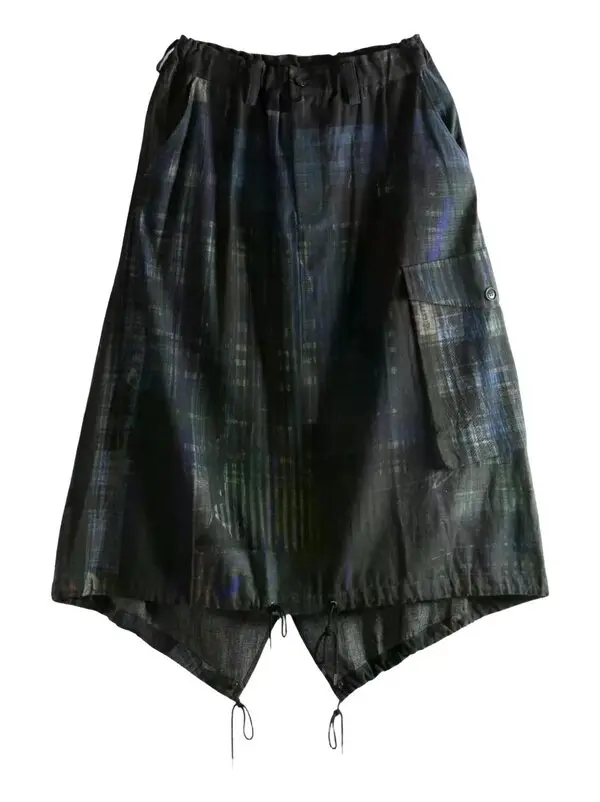 Y’s Patchwork Pocket Midi Skirt - Blue