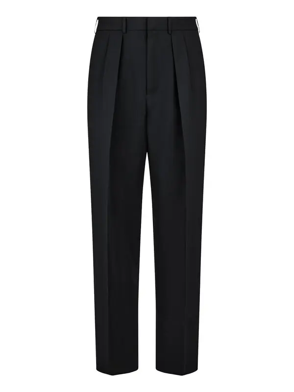 TOM FORD Wool Pleated Trousers - Black