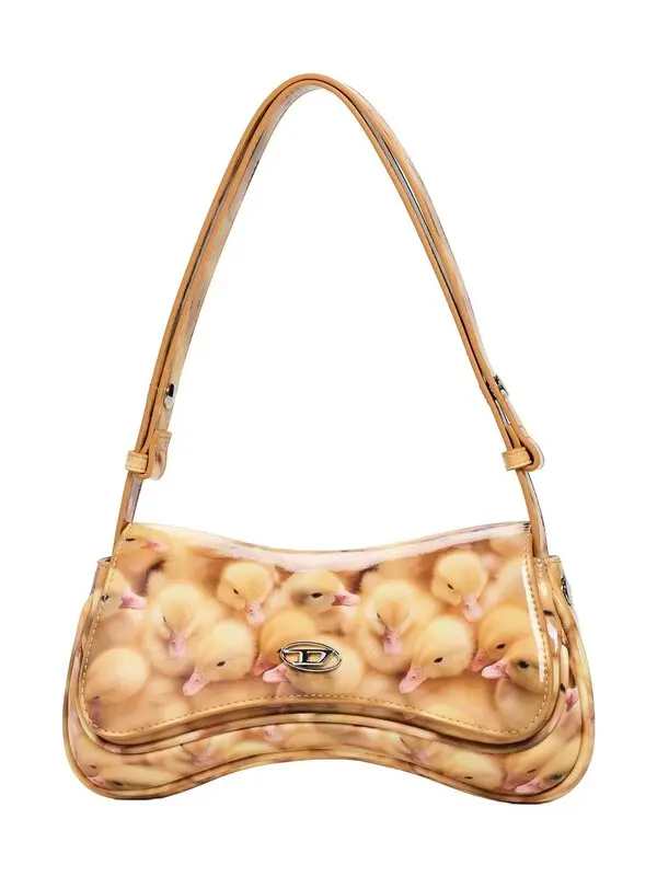 Diesel Printed Clutch With Optional Strap - 700 - Yellow
