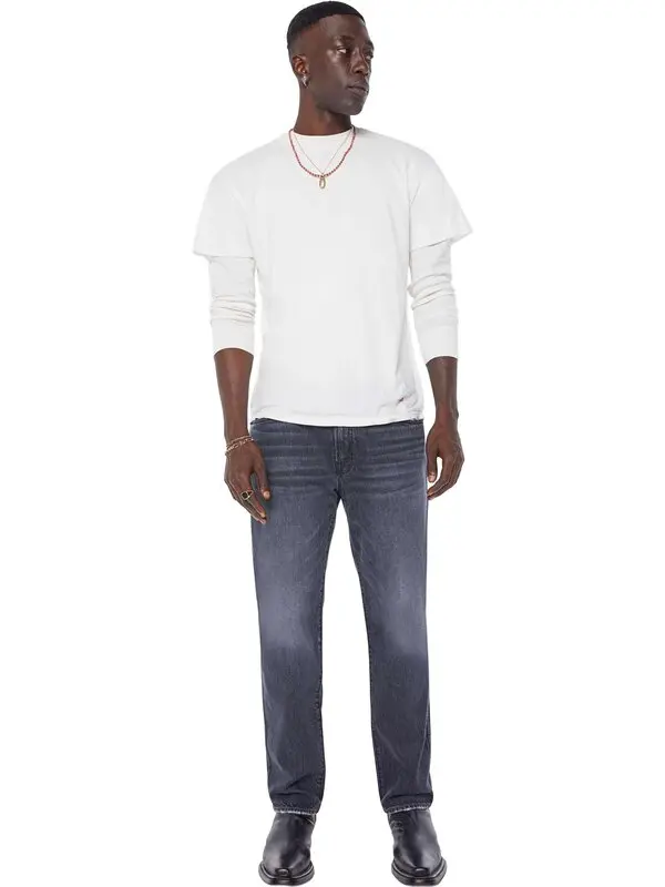 MOTHER The Bronco Straight-leg Jeans - Black