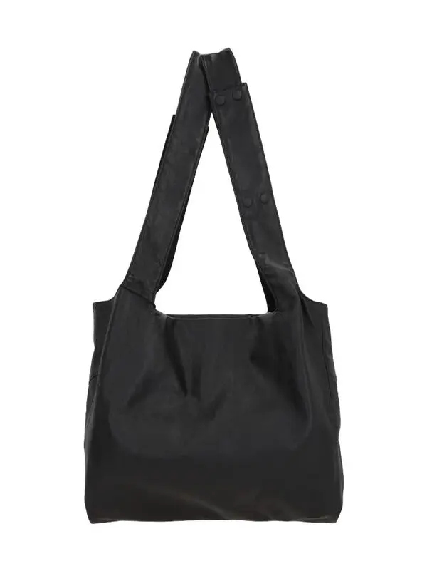 Yohji Yamamoto Grained Leather Tote Bag - Black