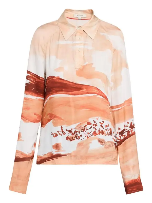 JW Anderson Printed Long-sleeve Polo - Redwht