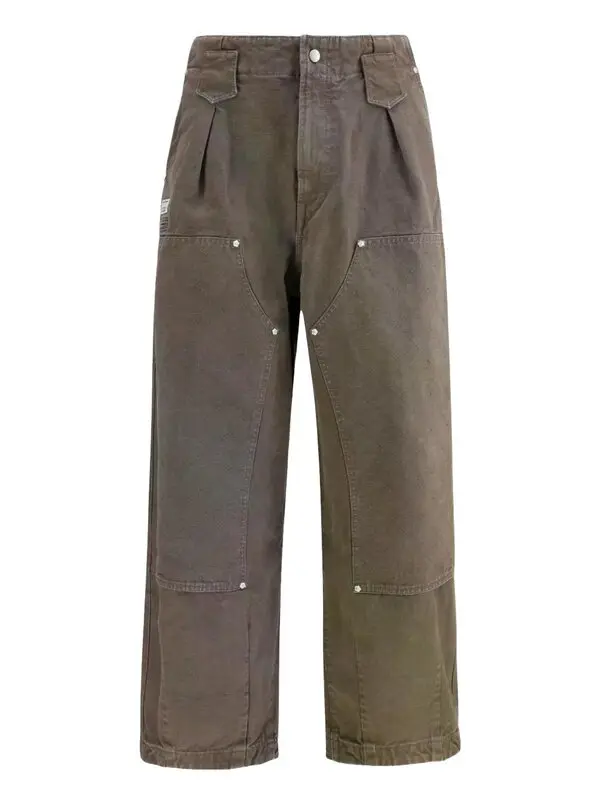 Kenzo Weave Double Knee Trousers - Brown