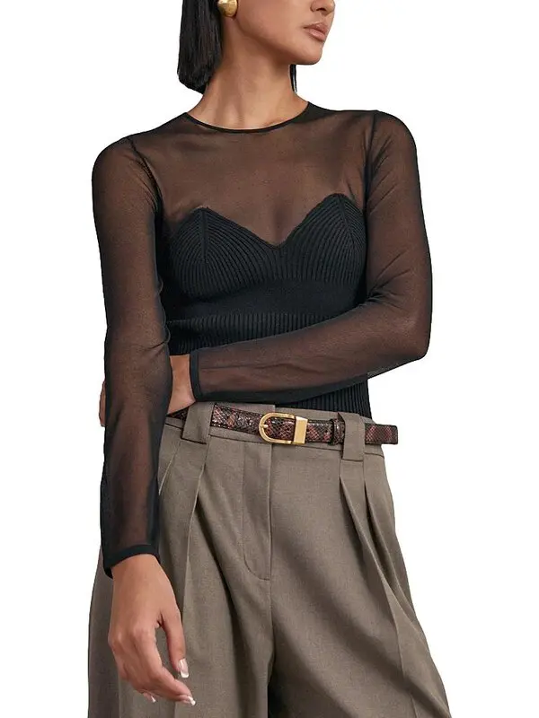 REISS Margo Top - Black