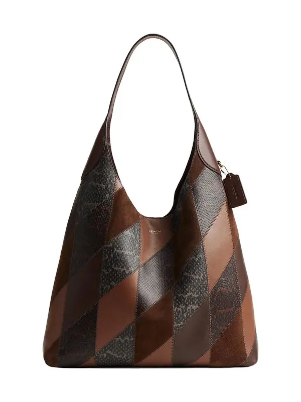 Coach Brooklyn 39 Shoulder Bag With Snakeskin Patchwork - Brass/maple Multi