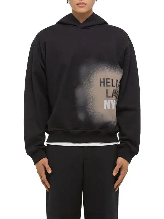 Helmut Lang Spray Graphic Hoodie - Black - 001