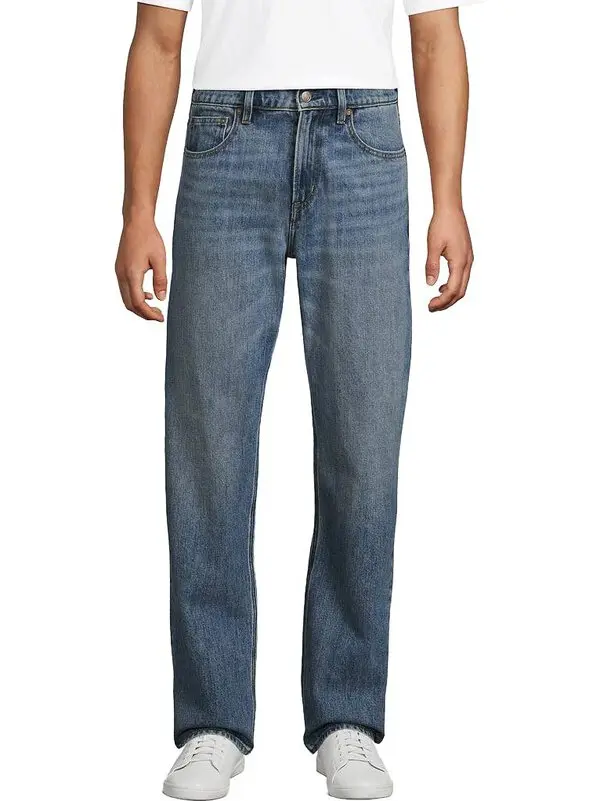 LANDS' END Rigid Comfort Waist Classic Fit Jeans - Medium Tahoe Wash