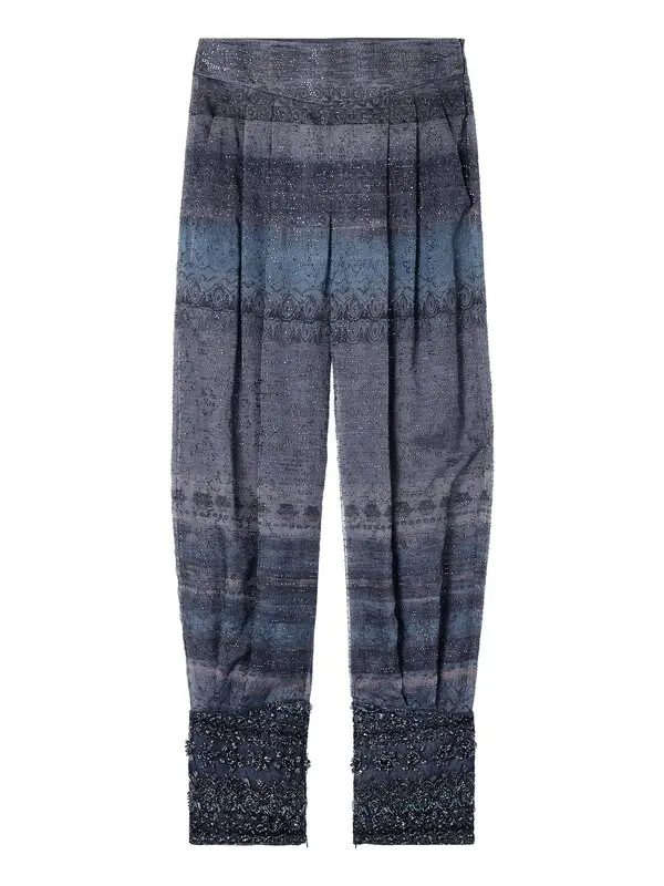 Giorgio Armani Printed Embroidered Trousers - Patterned