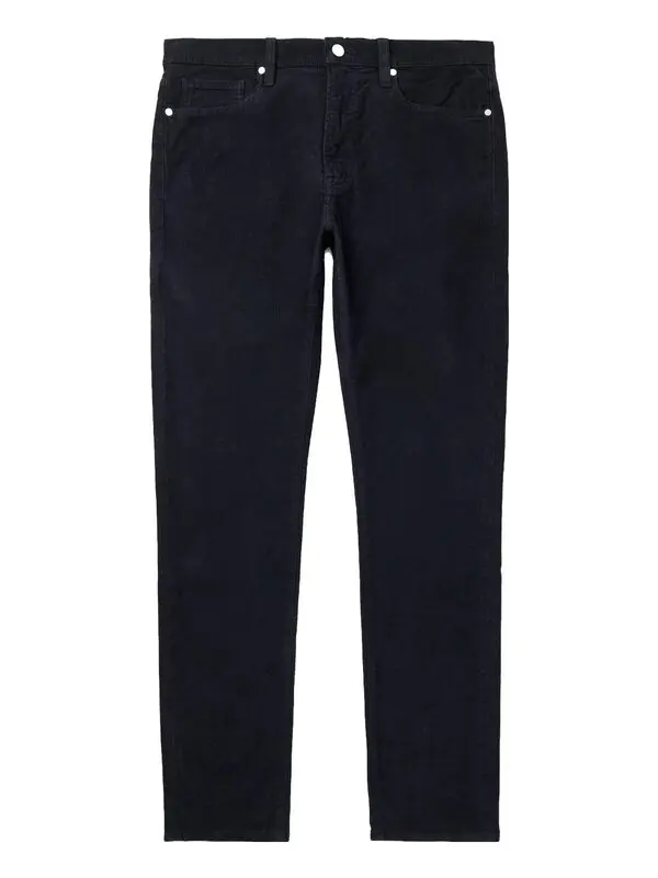 FRAME L'homme Slim-fit Corduroy Trousers - Blue