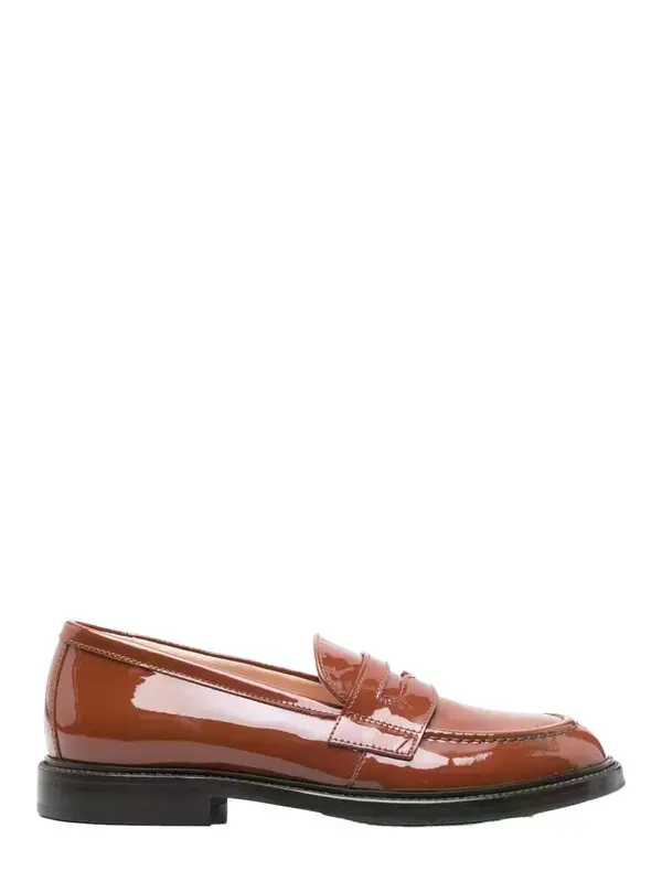 Agl Patent-leather Penny Loafers - Brown