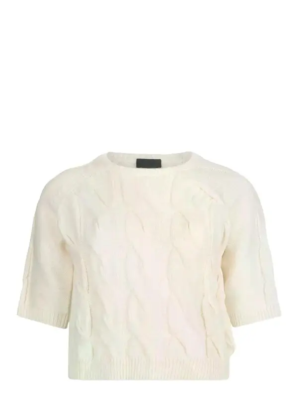 Liu Jo Cable-knit Raglan-sleeve Sweater - White
