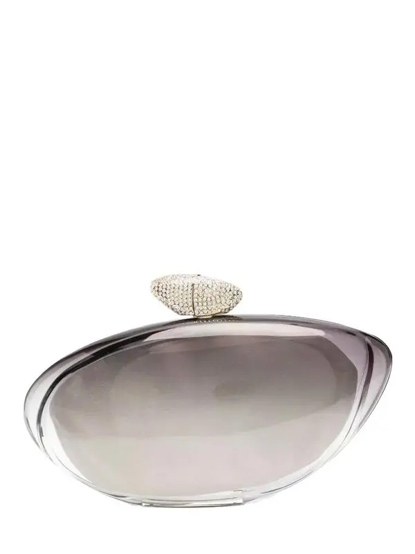 Benedetta Bruzziches Crystal-embellished Clutch - Grey