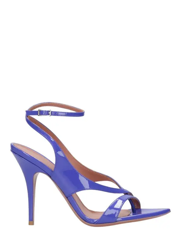 CASTAGNA Patent Leather Sandals With Stiletto Heel - Blue