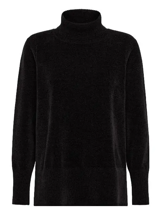 RRD Velvet Vent Turtleneck Knit - Black
