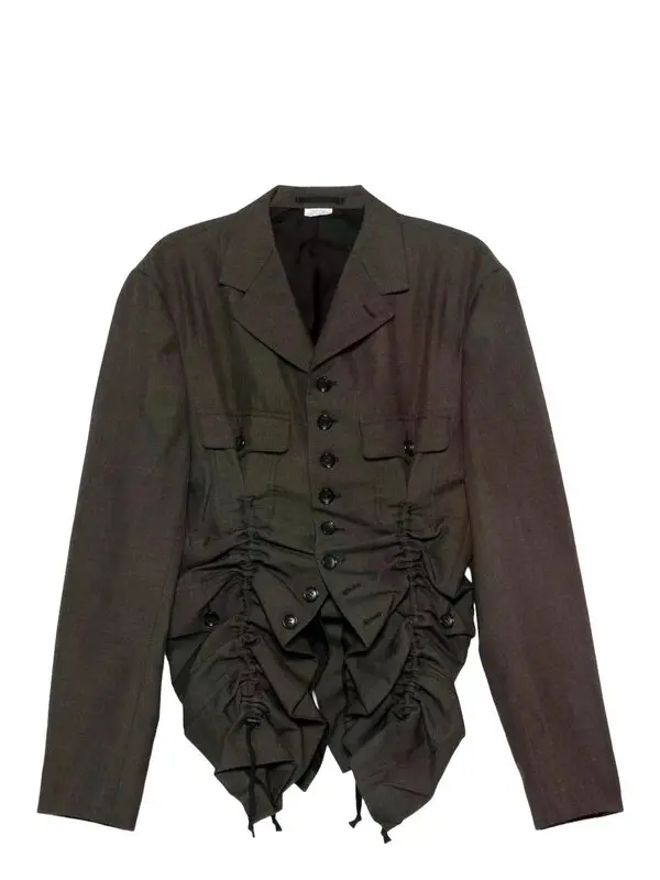 Comme Des Garçons Ruched Gabardine Jacket - Green