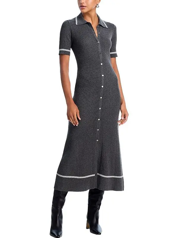 Rag & Bone Kassy Midi Polo Dress - Charcoal