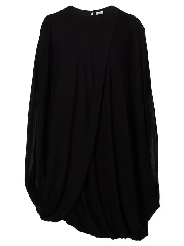 Loewe Asymmetric Draped Mini Dress - Black