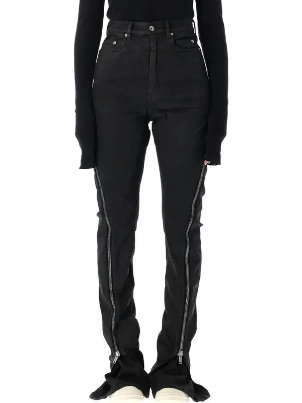 Rick Owens Bolan Banana Waxed Jeans - Black