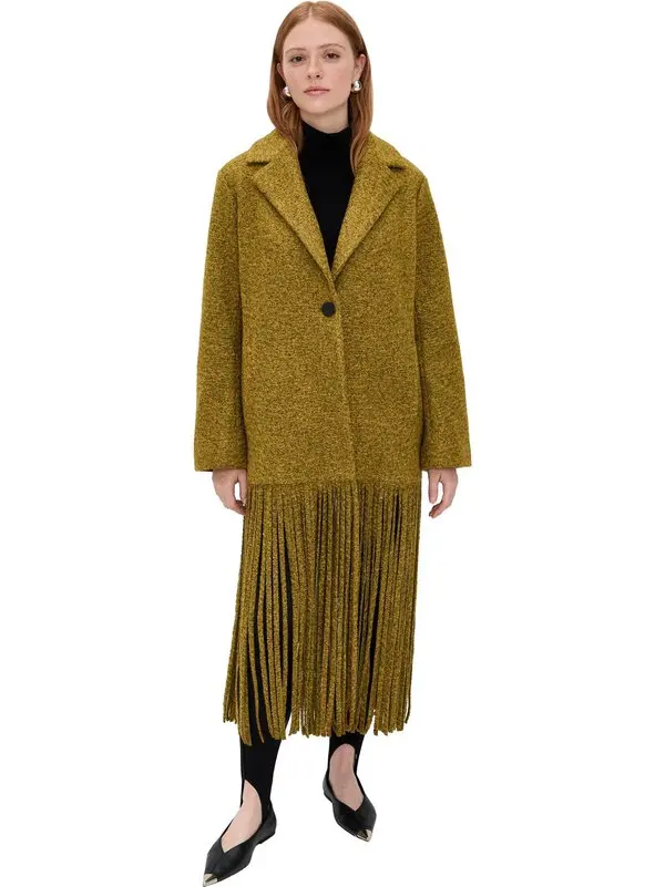 SIMONMILLER Fringe Detailed Coat - Mustard Melange