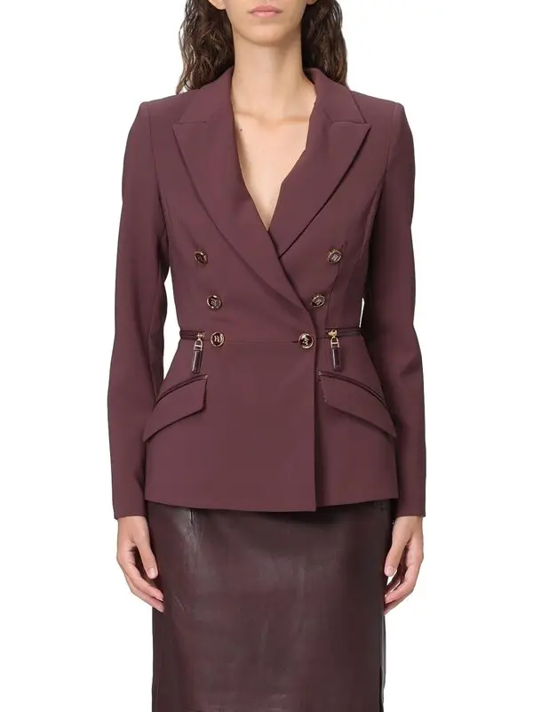 Elisabetta Franchi Double-breasted Blazer - Wine