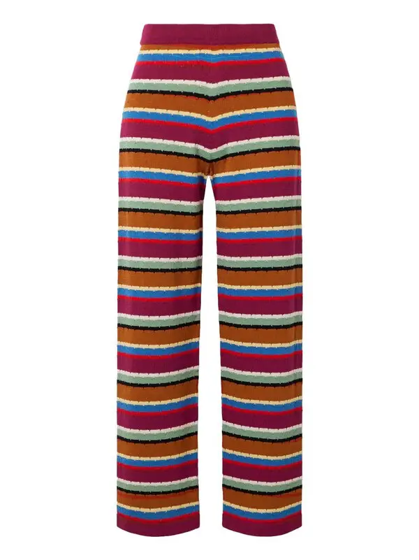 BODE Starkey Striped Cotton Straight-leg Pants - Multi