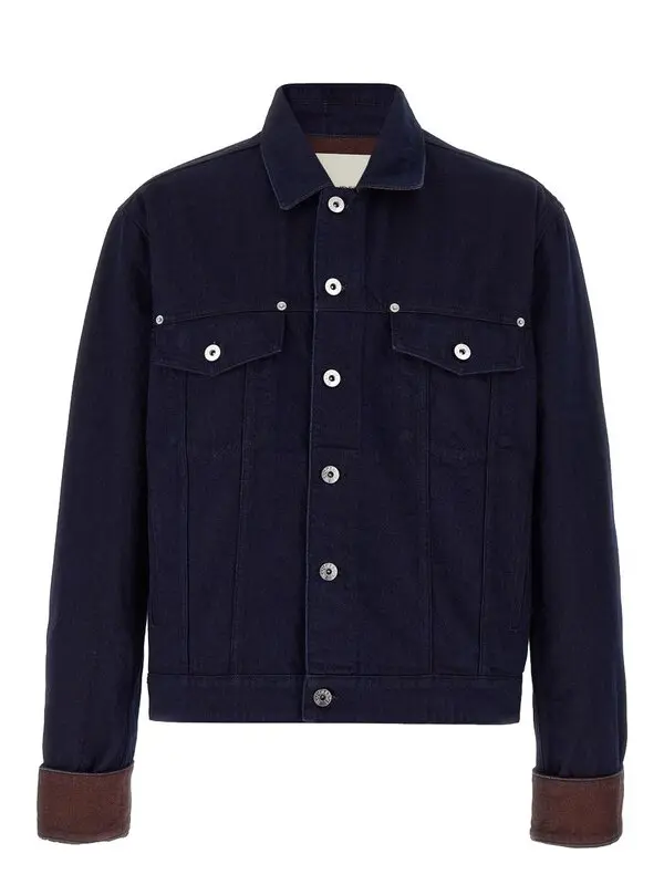 JW Anderson Cotton Denim Turn Up Cuff Jacket - Blue