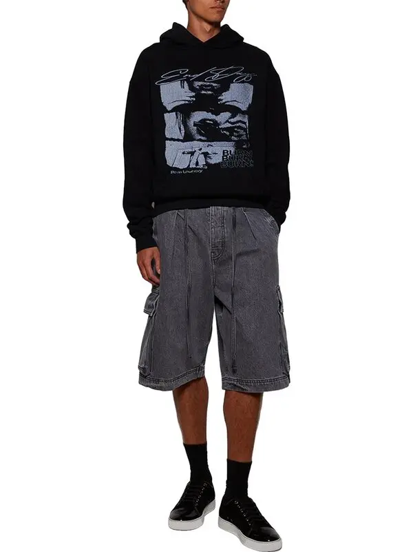 NAHMIAS Washed Pleated Cargo Shorts - Grey